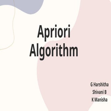 Apriori algorithm | PPTX