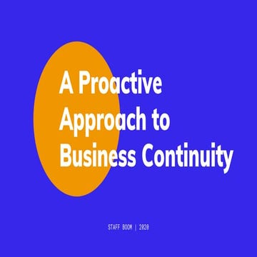 A Proactive Approach to Business Continuity | PPTX