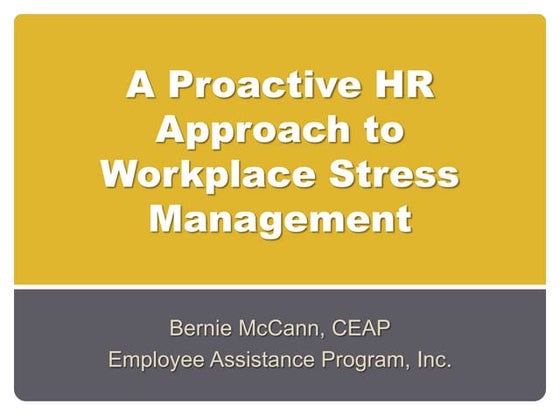 Stress Management At Workplace | PDF