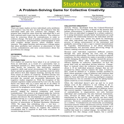 A Problem-Solving Game For Collective Creativity | PDF