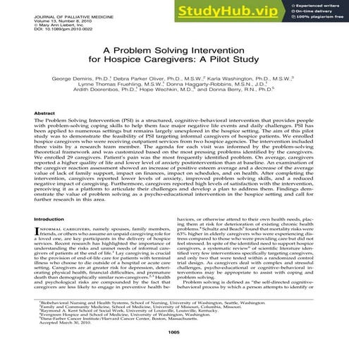 A Problem Solving Intervention for hospice caregivers a pilot study.pdf