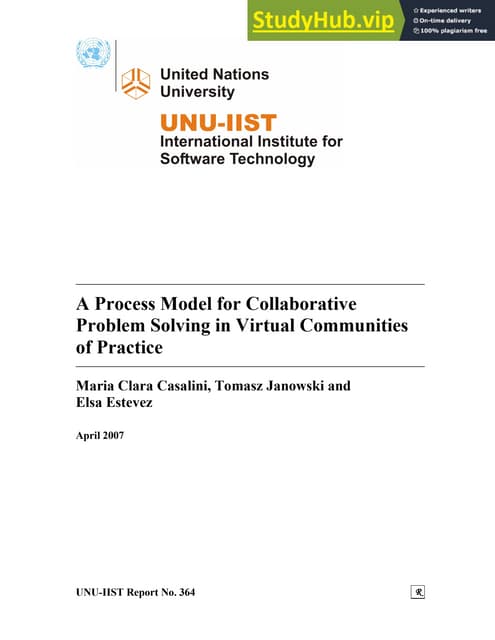 A Process Model For Collaborative Problem Solving In Virtual Communities Of Practice Pdf