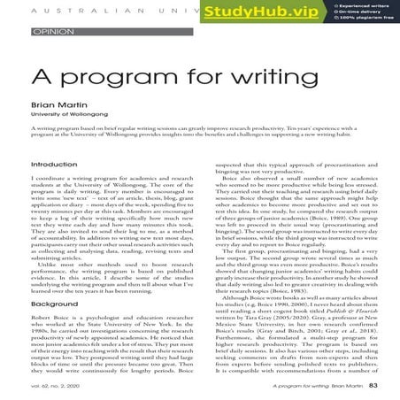 A Program For Writing | PDF