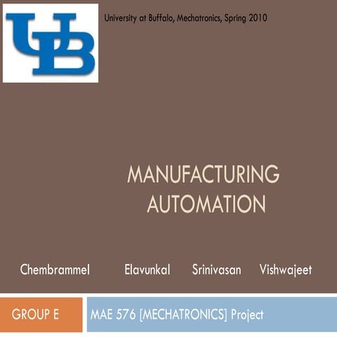 A Mechatronics project on Manufacturing Automation ppt | PPT