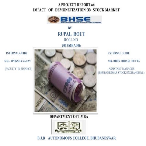 IMPACT OF DEMONETIZATION ON STOCK MARKET | PPT