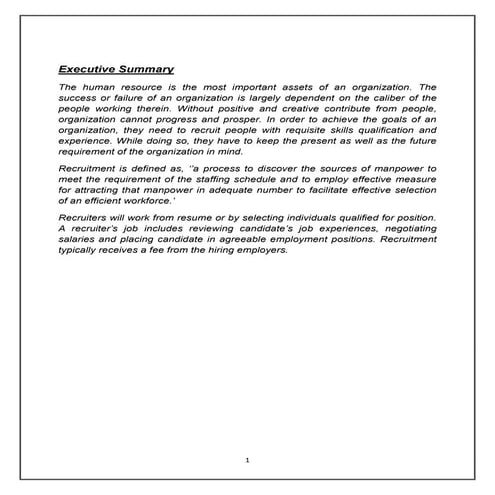 Summer Internship_on_Recruitment and Selection 2_last | PDF