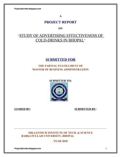 Project report on advertising effectiveness | DOCX | Advertising ...