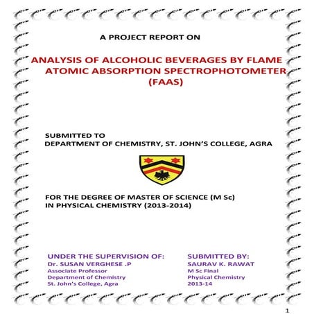 A project report on alcohol by rawat | PDF