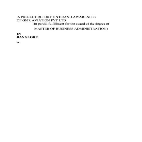 A project report on brand awareness | DOCX