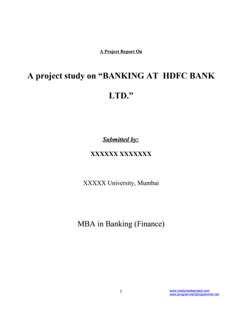 Analysis of HDFC bank complete | PPT