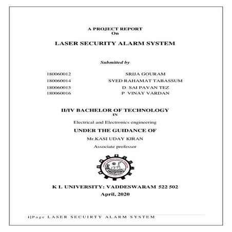 Laser security system | PPTX