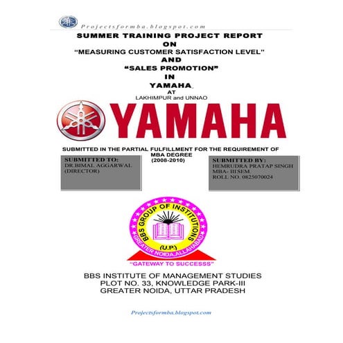 Project report of research methodology on comparative study of bajaj vs ...