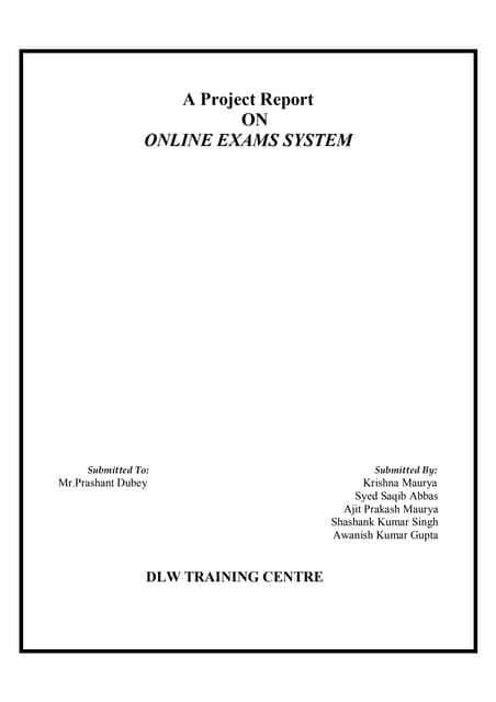 Online Examination System Project report | PDF