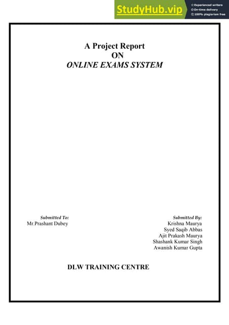 Online Examination System Project report | PDF