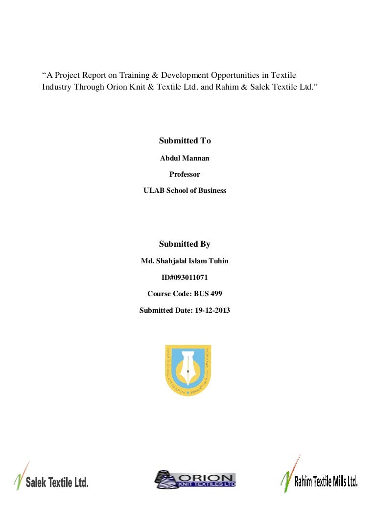 A project report on training & development.