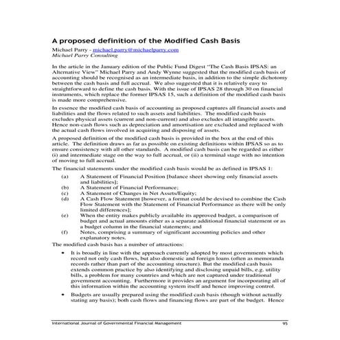 A proposed definition of the modified cash basis | PDF