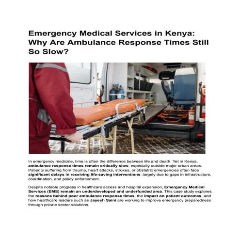 APR Week 4 Emergency Medical Services in Kenya_ Why Are Ambulance ...