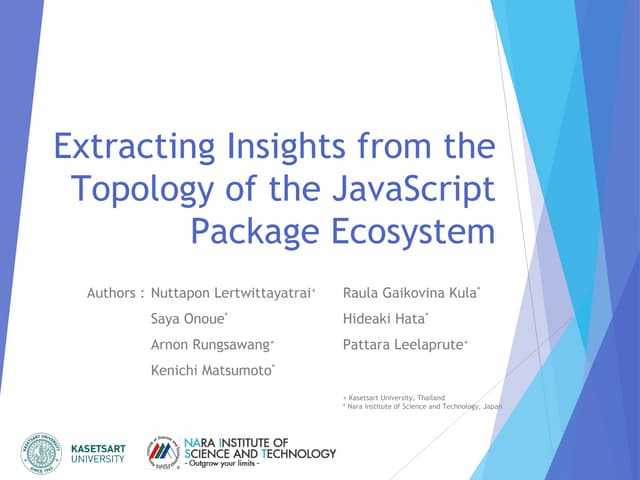 Extracting Insights From The Topology Of The Javascript Package