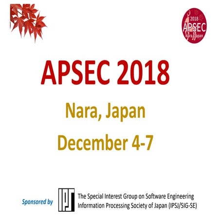 APSEC 2018 Opening | PDF