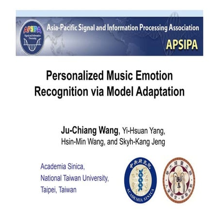 Personalized Music Emotion Recognition via Model Adaptation | PDF
