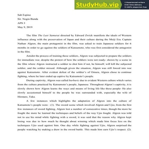 APS LAST SAMURAI | PDF