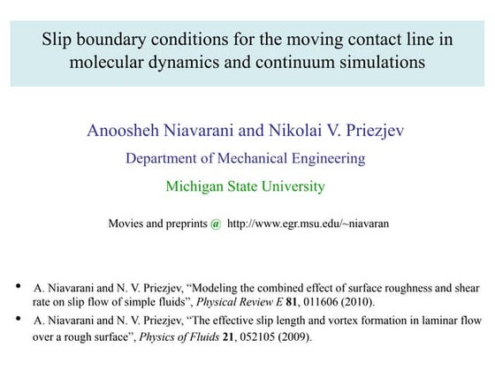 Molecular Dynamics Simulations of Oscillatory Couette Flows with Slip Boundary Conditions | PDF