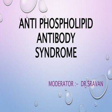 Antiphospholipid syndrome - diagnosis RX | PPTX