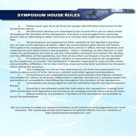 Aps symposium house rules | PDF