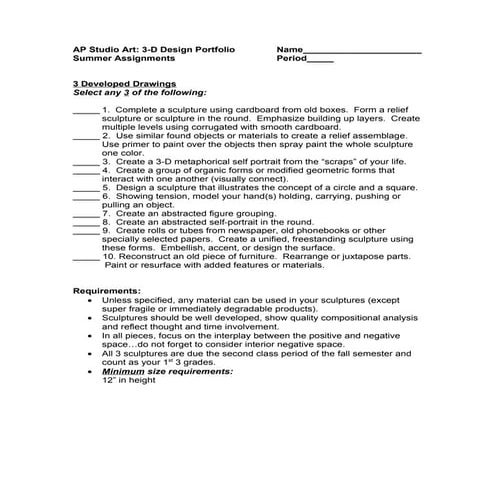 Ap 3 d student overview | DOC