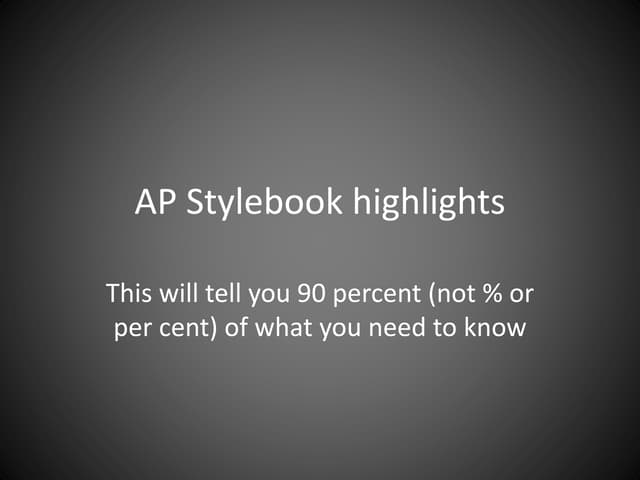 Copy-editing NewSymbols and AP Style.ppt