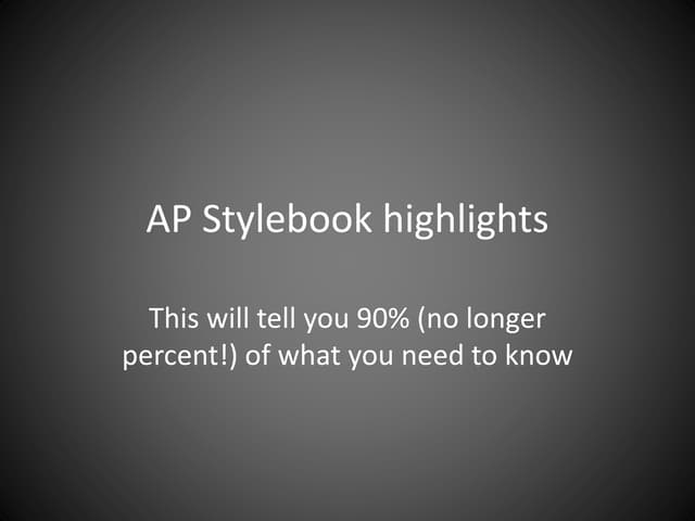 Copy-editing NewSymbols and AP Style.ppt