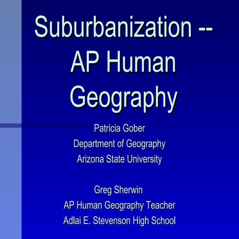 Suburbs | PPT