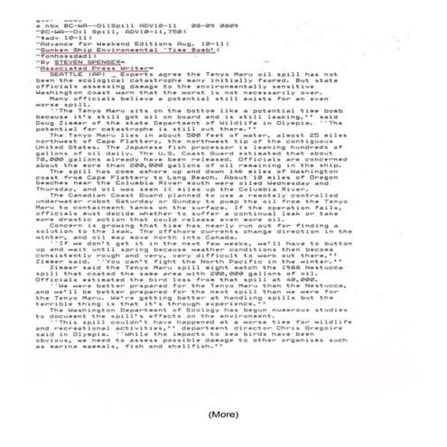 (AP) Sunken Ship Environmental 'Time Bomb'_11 AUG 1991 | DOCX