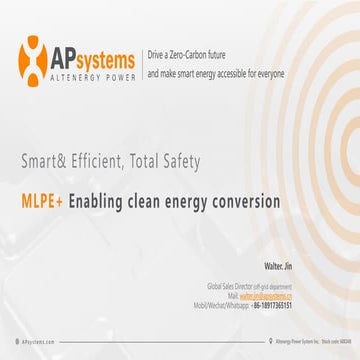 APsystems presentation: a global leader of micro inverter, RSD and MLPE ...