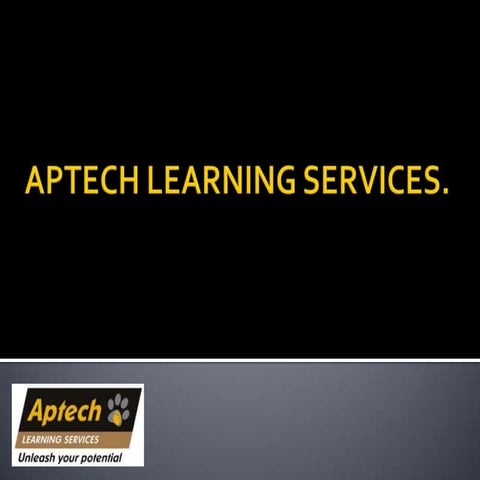Aptech learning services. | PPTX | Business | Business and Finance