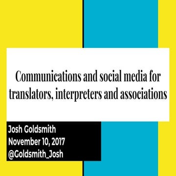 Josh Goldsmith presentations