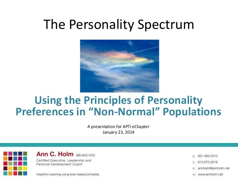 The Personality Spectrum: Using the Principles of Personality Prefere…