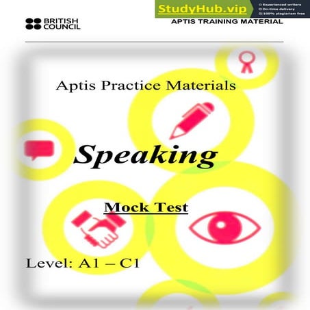 Aptis Test Aptis Speaking Test Practice: Family, Free Time, Home City,