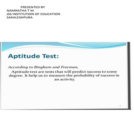 APTITUDE TEST | PPTX