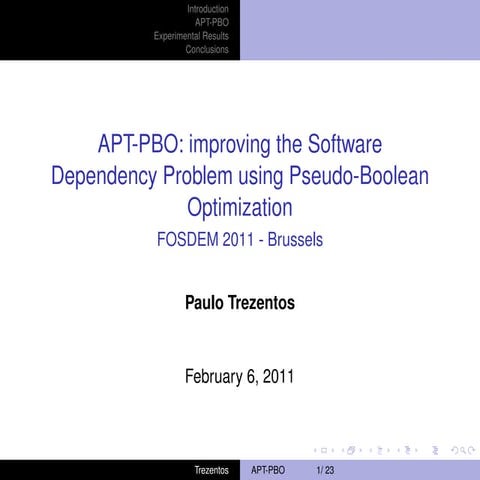 Aptpbo fosdem | PPT