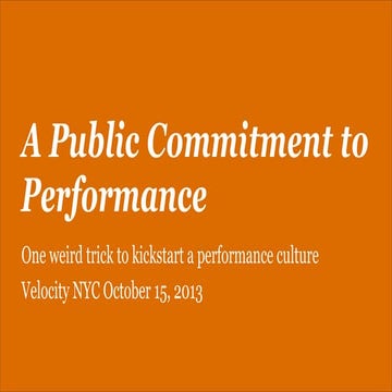 A Public Commitment to Performance | PDF