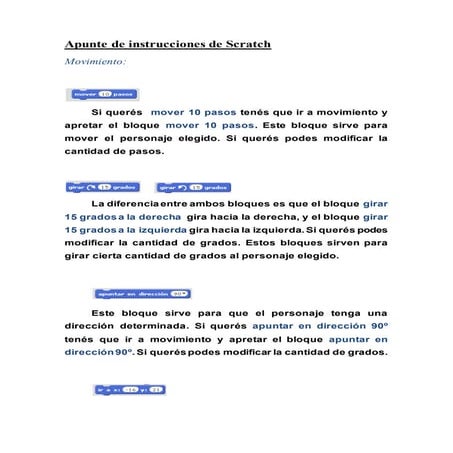 Apunte de instrucciones de scratch | DOCX