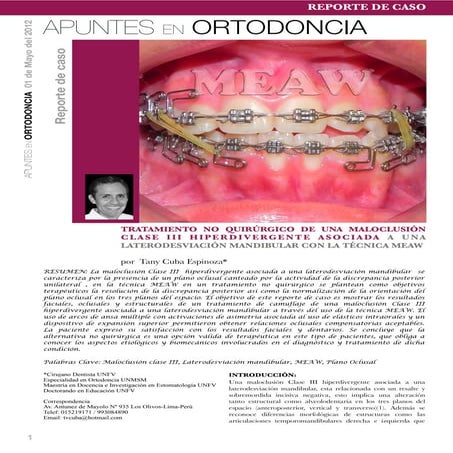 Tratamiento no quirurgico de una maloclusion clase III hiperdivergente ...