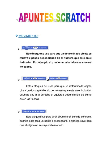 Instrucciones de scratch | PDF