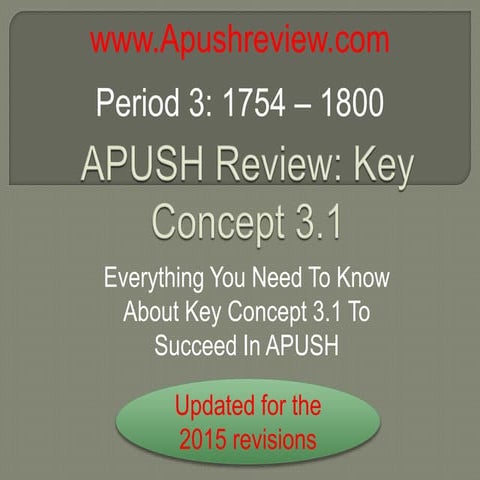 Apush review-key-concept-3.1-revised-2015 | PPTX