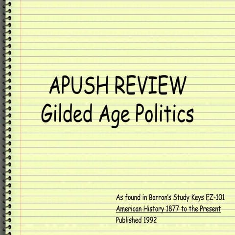 Apush keys to unit 6 gilded age politics | PPT