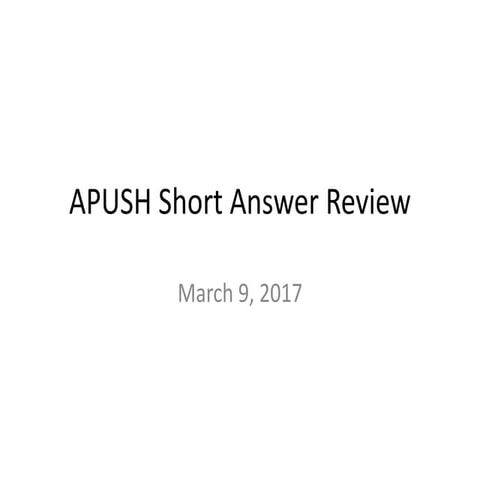 Apush short answer review | PPT