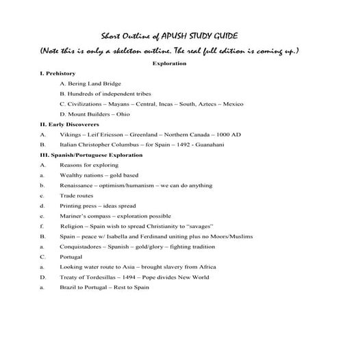 Apush study guide | DOCX