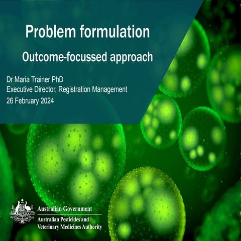APVMA outcome-focussed approach to data requirements to support ...