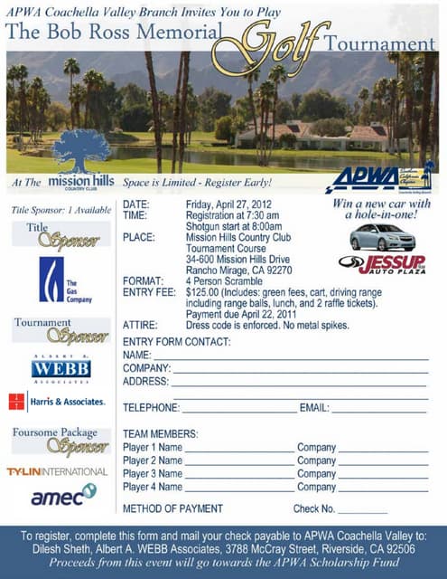 04.27.12 Bob Ross Memorial Golf Tournament-Apwa CV | PDF